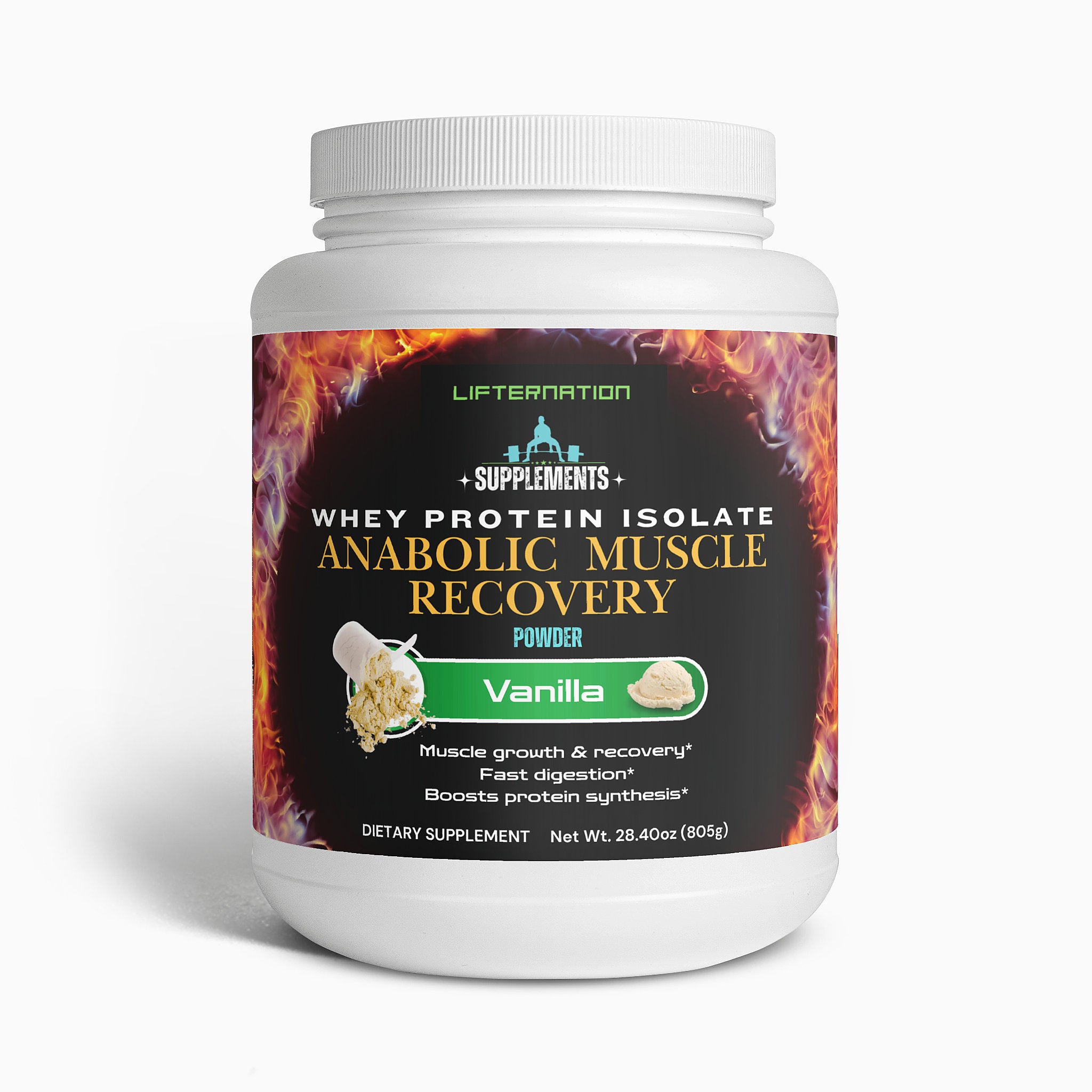 LifterNation Anabolic Muscle Recovery Whey Protein Isolate 2lbs (Vanil